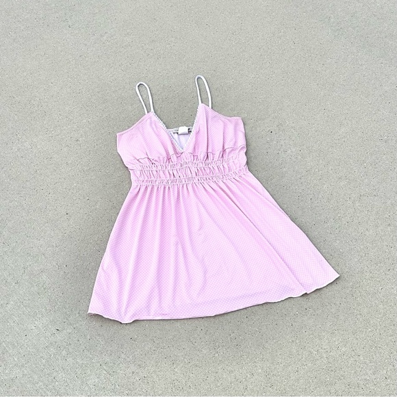 Tendency | Tops | Tendency Y2k Polka Dot Pink Tank | Poshmark